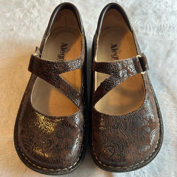 Alegria | Shoes | Alegria Brown Suede Paisley Mary Janes Size 36 | Poshmark